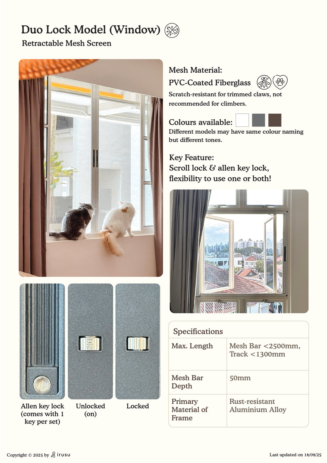 IRUSU Duo-lock Model - Insect & Pet-safe Mesh Screens – Irusu Window ...